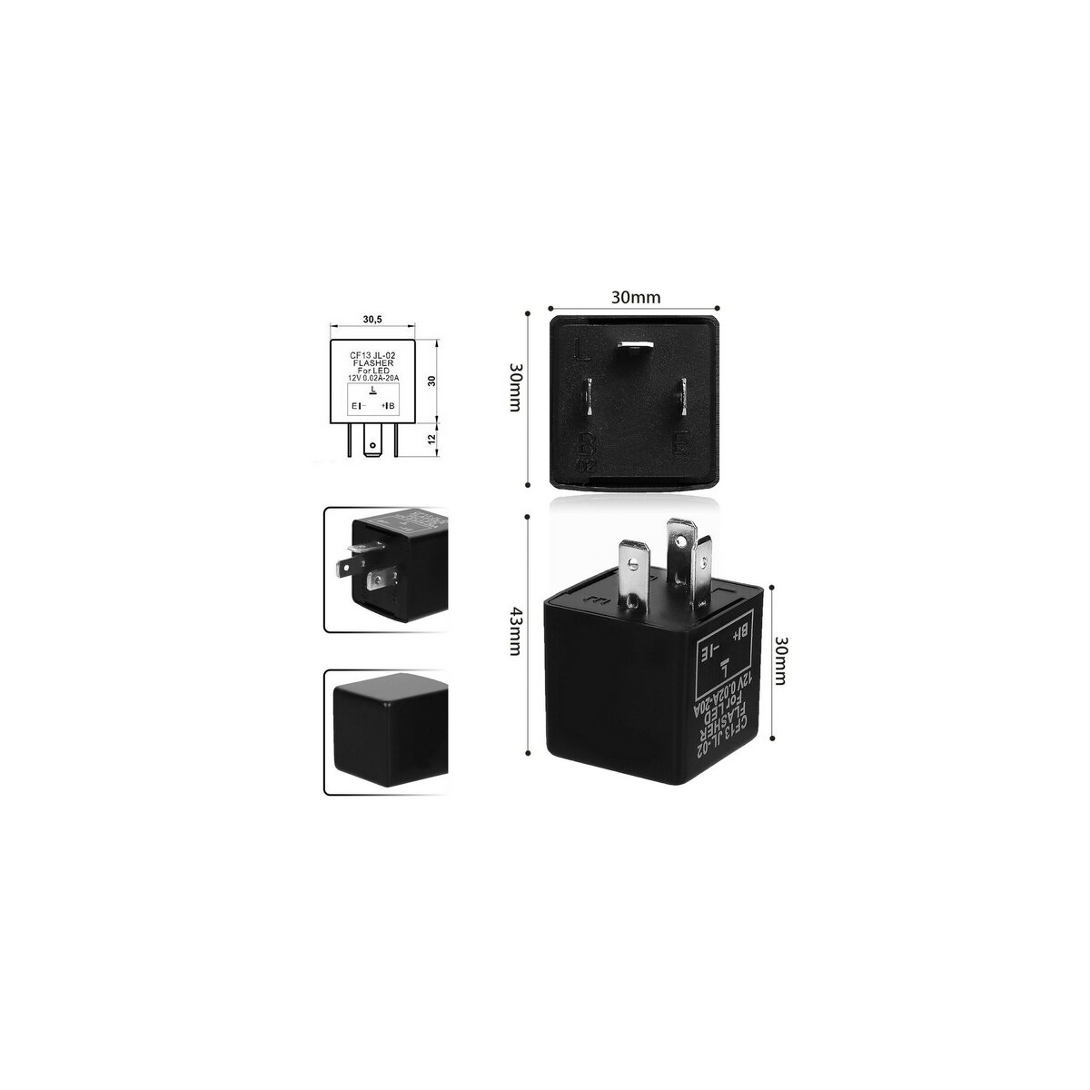 Load-independent flasher relay flasher relay for LED 12 volts, 0.2 to ...