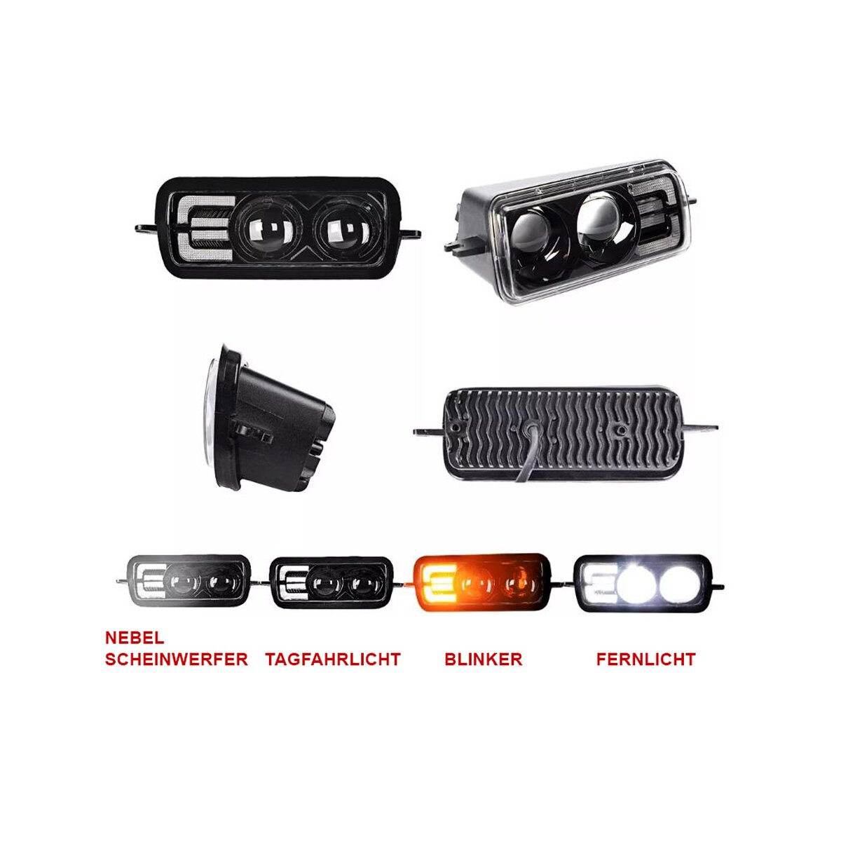 Helleres tagfahrlicht LED Standlicht Fernlicht Blinker Paar weiß für ...